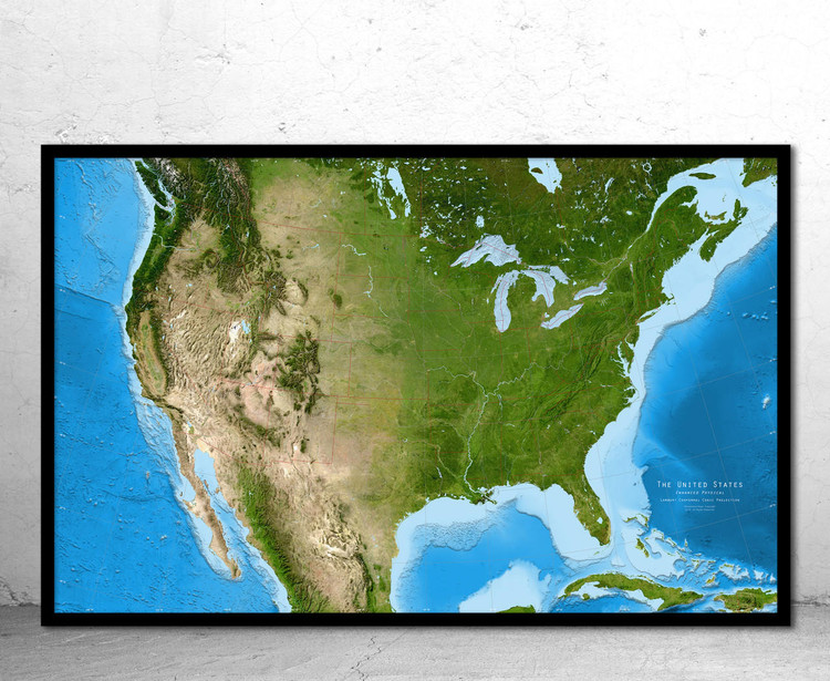 Satellite Map Of The United States Of America