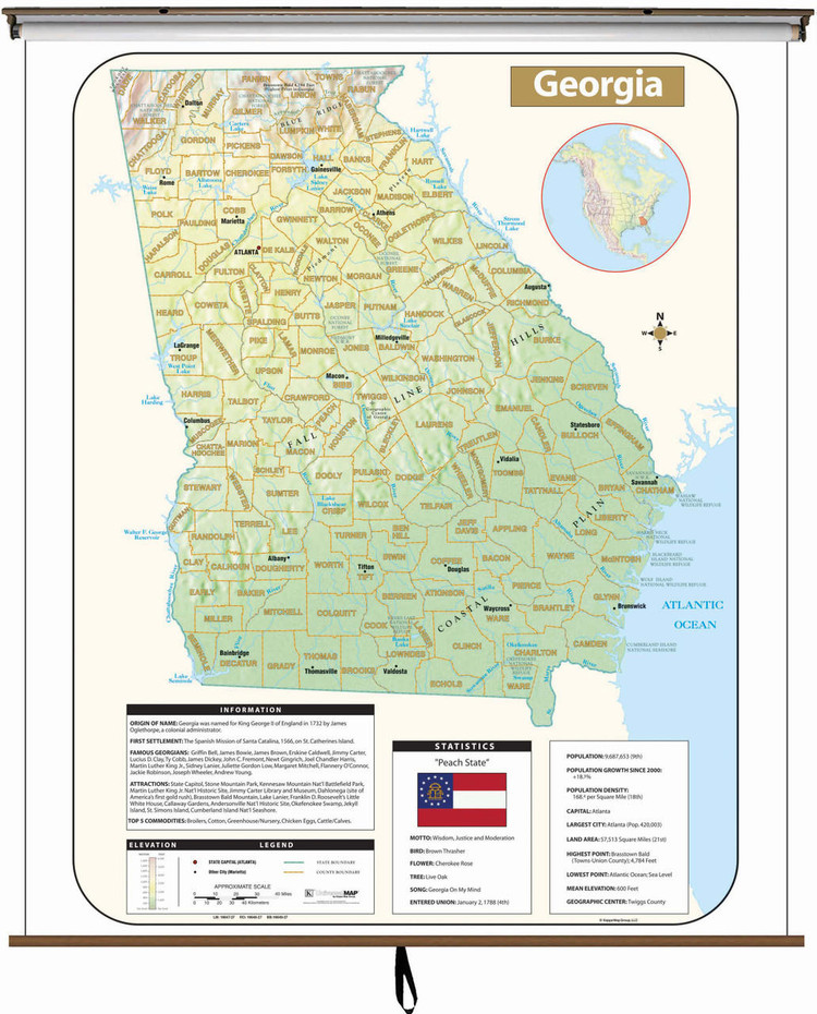 Georgia State Classroom Maps | World Maps Online
