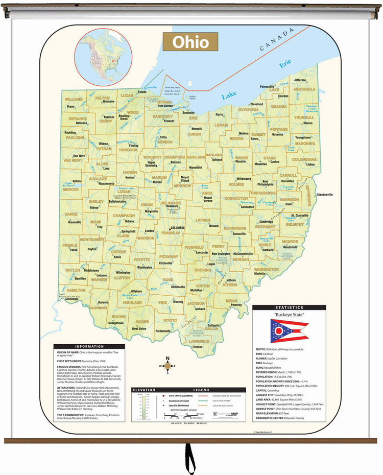 Ohio State Classroom Maps | World Maps Online