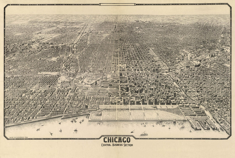 Historic Map - Chicago, IL - 1871 | World Maps Online