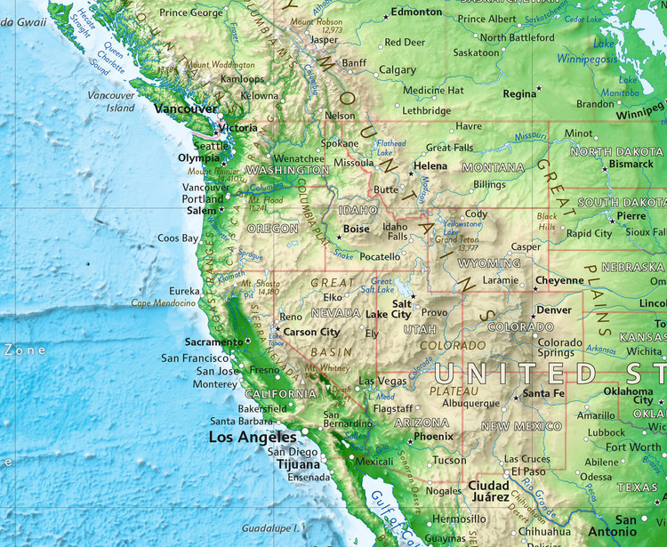 Detailed World Physical Wall Map | Large Map Poster | World Maps Online