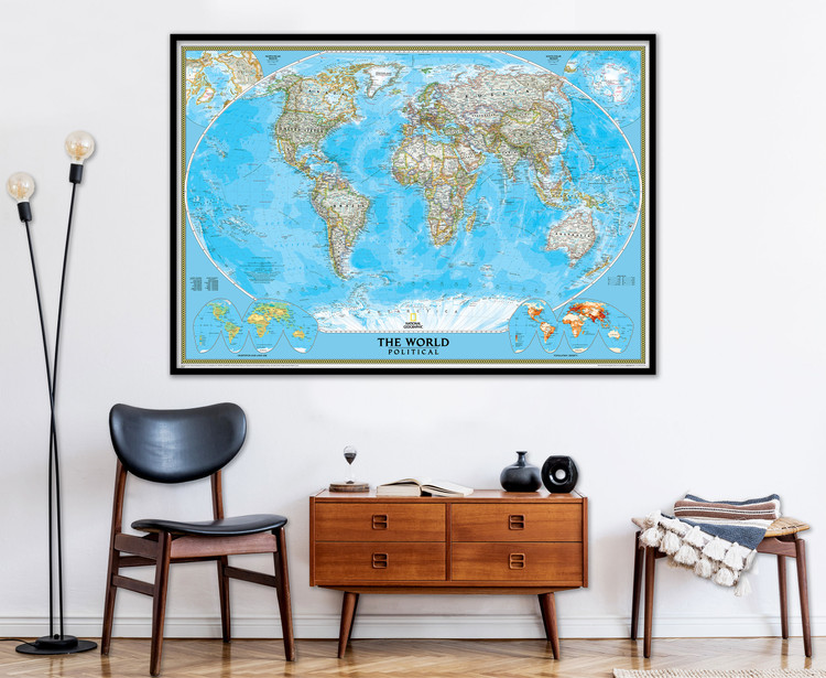National Geographic World Classic Political Wall Map | World Maps Online