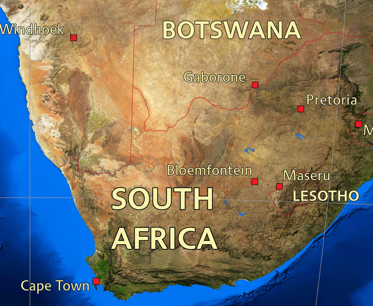 Africa Satellite Image Map - Topography & Bathymetry | World Maps Online