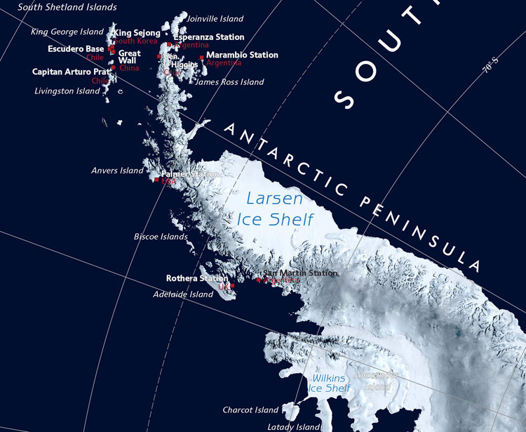 Antarctica Satellite Image Map | World Maps Online