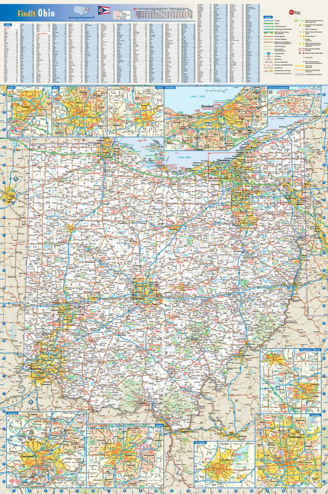 Ohio Reference Wall Map | World Maps Online