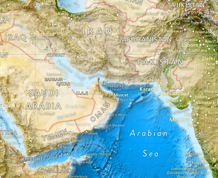 Enhanced World Satellite Image Map Mural - Pacific Rim View - Removable ...