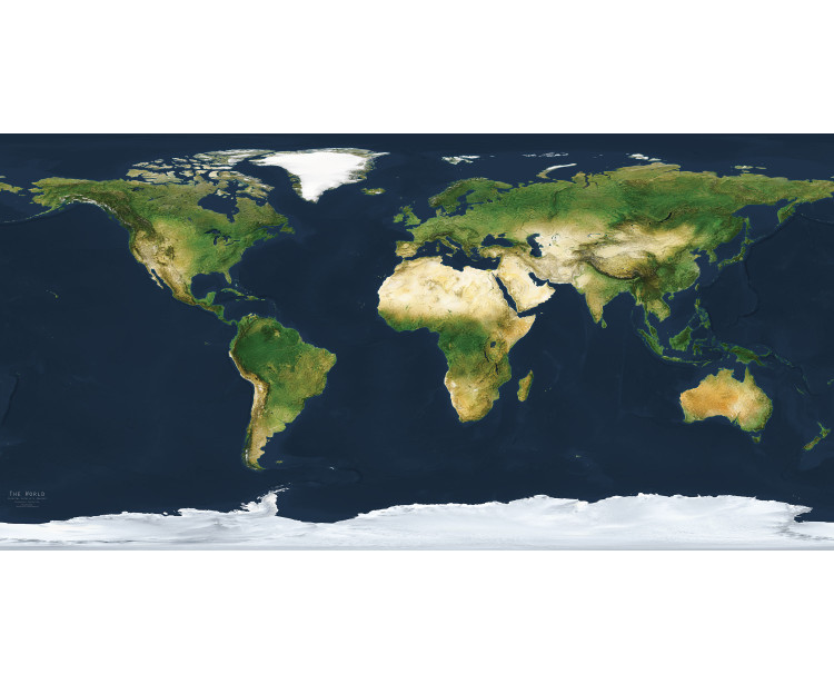Physical Earth Navy Ocean World Satellite Imagery Map Mural with No ...