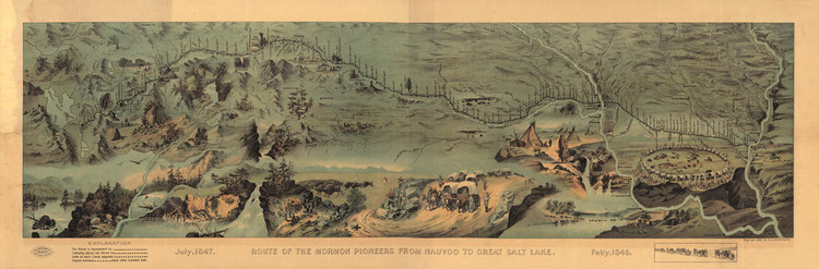 Historic Map - Utah - Mormon Pioneers - 1847 | World Maps Online