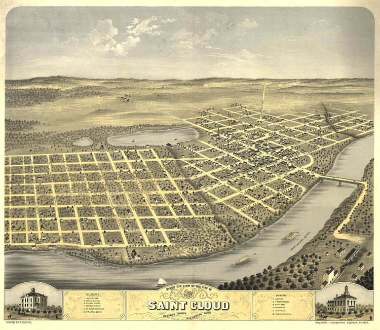 Historic Map - Saint Cloud, MN - 1869 | World Maps Online