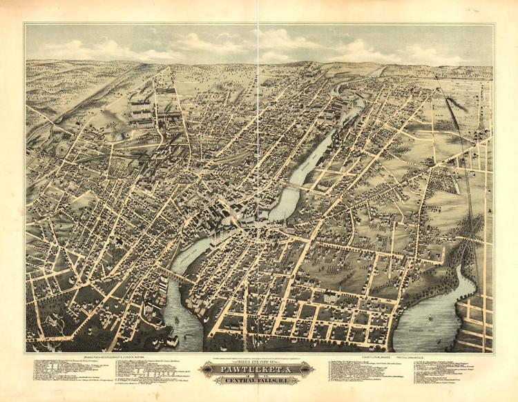 Historic Map - Pawtucket, RI - 1877 | World Maps Online