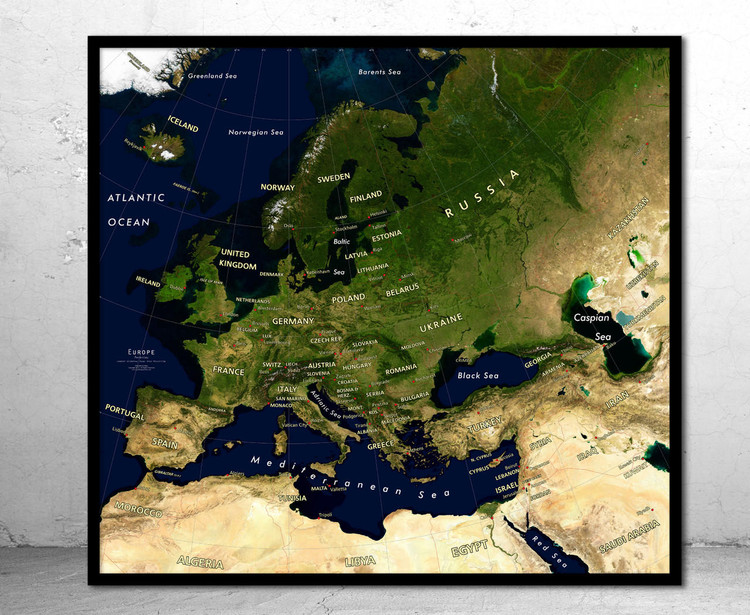 Europe Physical Satellite Image Map | World Maps Online