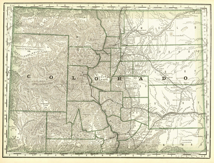 Historic Railroad Map of Colorado - 1878 | World Maps Online