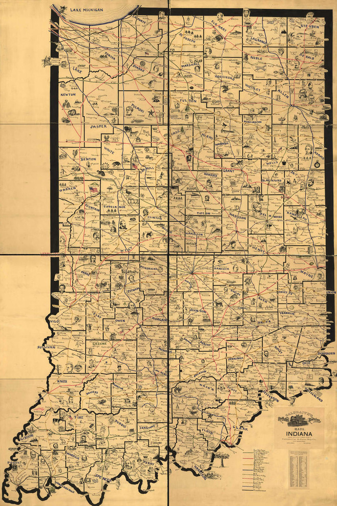 Historic Railroad Map of Indiana - 1898 | World Maps Online
