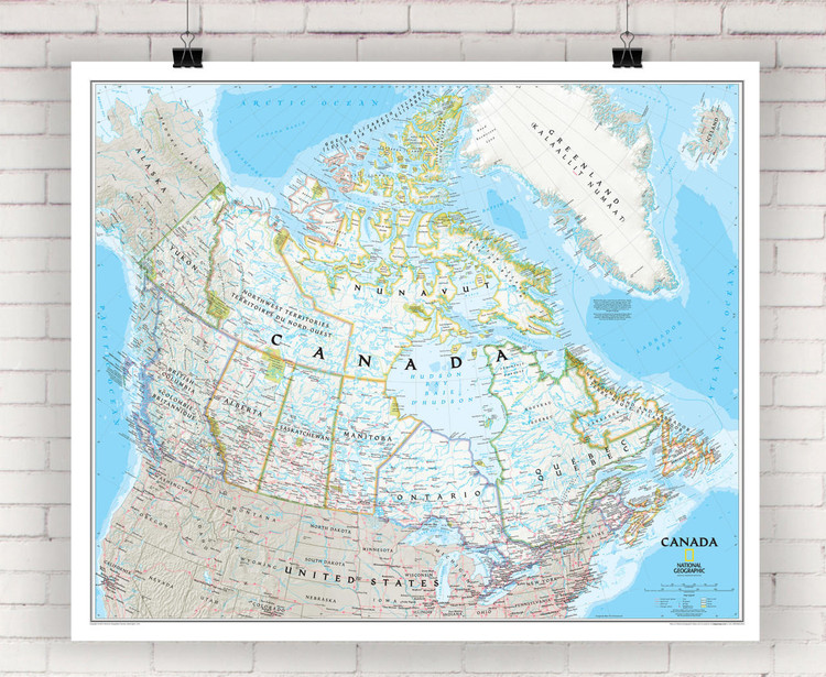 National Geographic Bilingual Canada Wall Map National Geographic ...