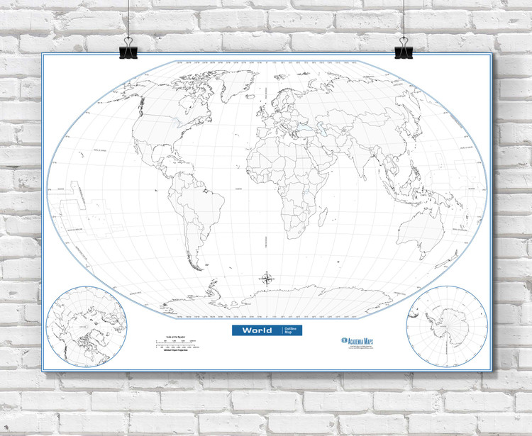 U.S. & World Outline Map Set - Blank Classroom Wall Maps | World Maps ...