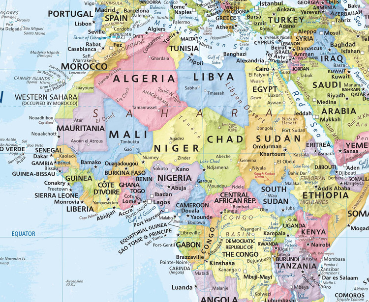 Advanced World Political Classroom Wall Map | World Maps Online
