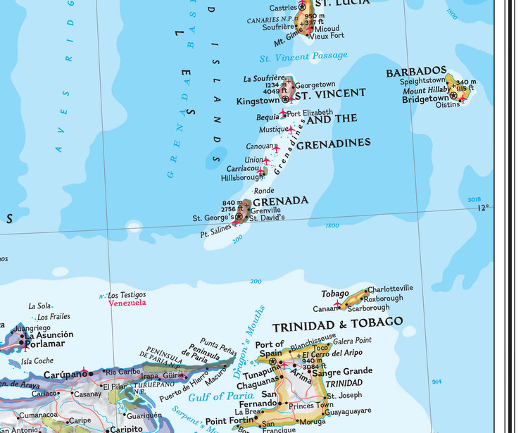 National Geographic Caribbean Classic Political Wall Map | World Maps ...