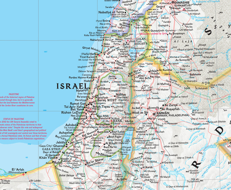 National Geographic Eastern Mediterranean - Israel Wall Map | World ...