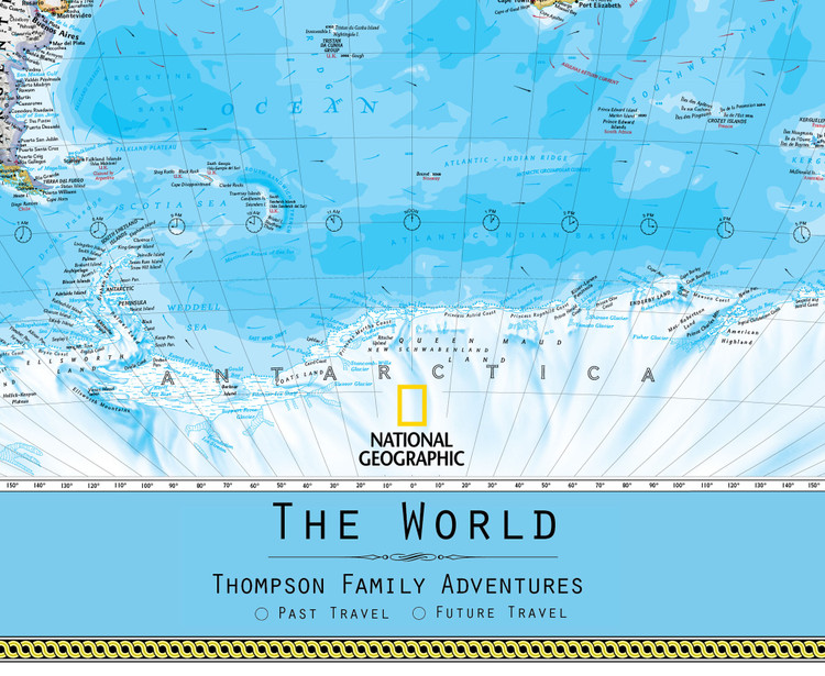 Personalized National Geographic World Classic Political Wall Map ...