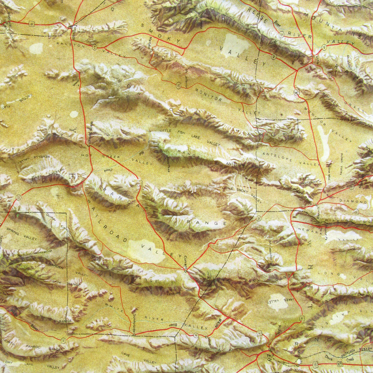 Nevada Natural Color Raised Relief Map | World Maps Online