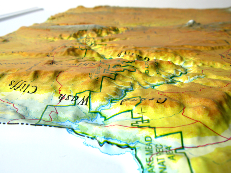 Arizona Topographic Raised Relief Map | World Maps Online