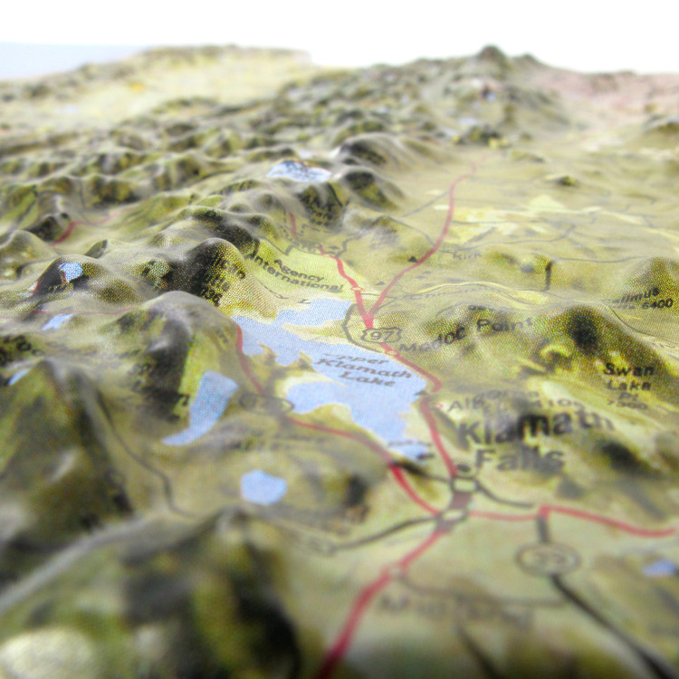 Oregon Satellite Image Raised Relief Map | World Maps Online