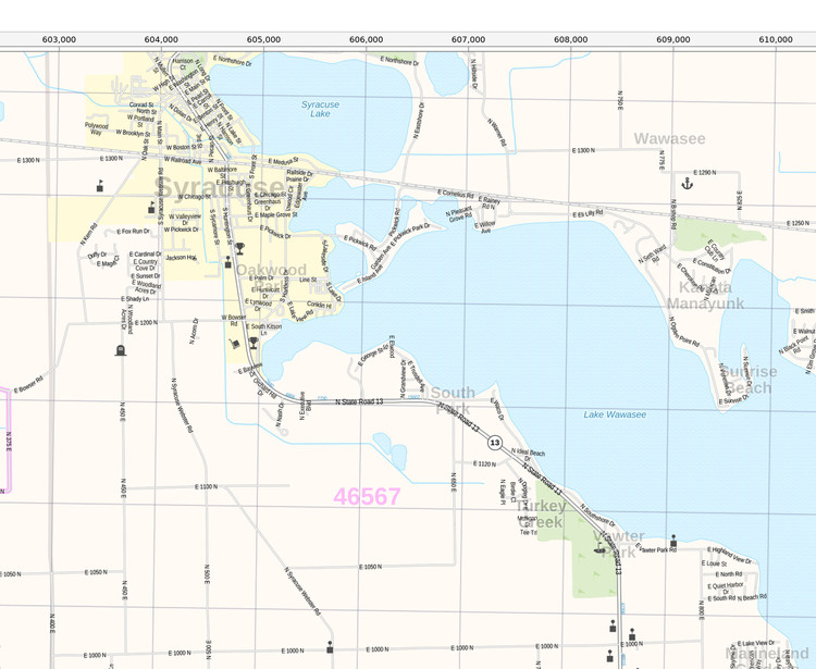 USA Streets Custom Radius and Area Wall Maps