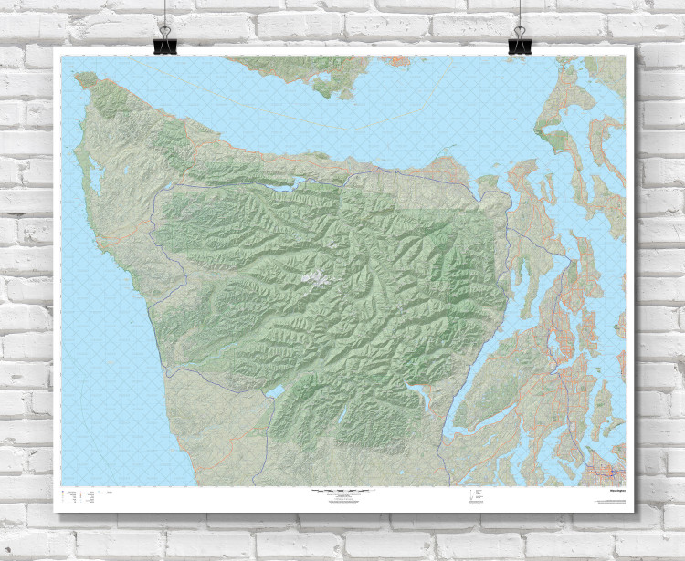USA Terrain Custom Area Topographic Maps - Wall Map