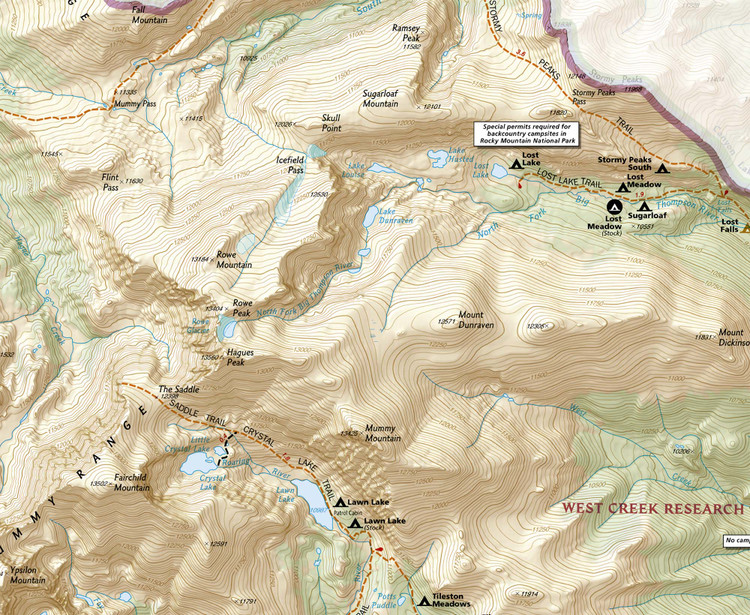 Rocky Mountain National Park Wall Map by National Geographic