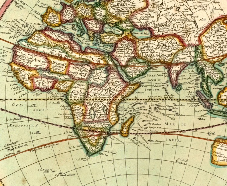 Historic World Map Antique Print - 1700's | World Maps Online