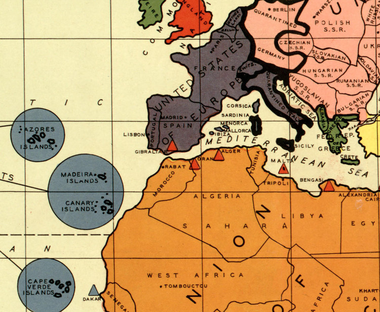 World Map 1942 - Historical Map of the World After World War II