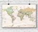 Beige Oceans Antique Style World Political Wall Map | World Maps Online