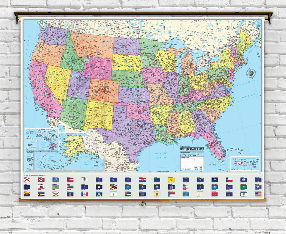 Advanced U.S. & World Political Combo from Kappa Maps | World Maps Online