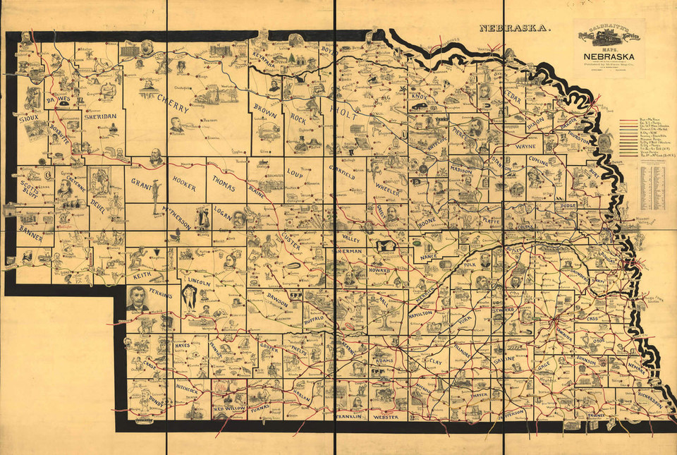 Historic Railroad Map of Nebraska - 1898 | World Maps Online