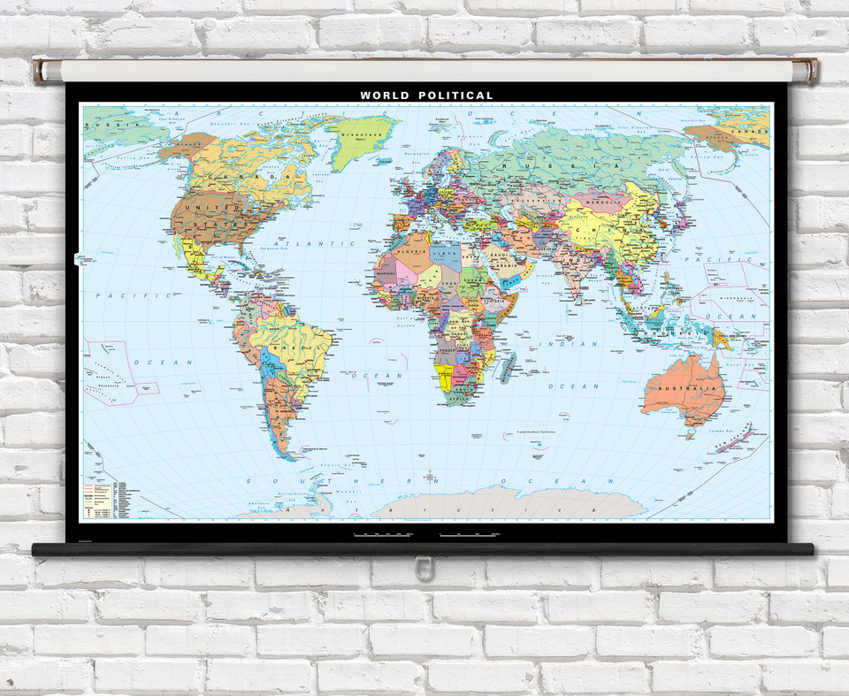 Extra Large World Physical Map - 100" x 69" - from Klett-Perthes ...