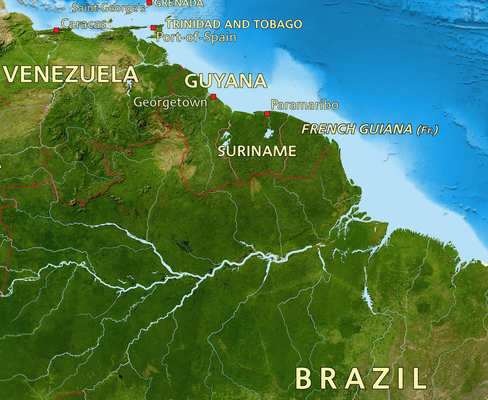 World Pacific Rim Satellite Image Map - Enhanced Physical | World Maps ...