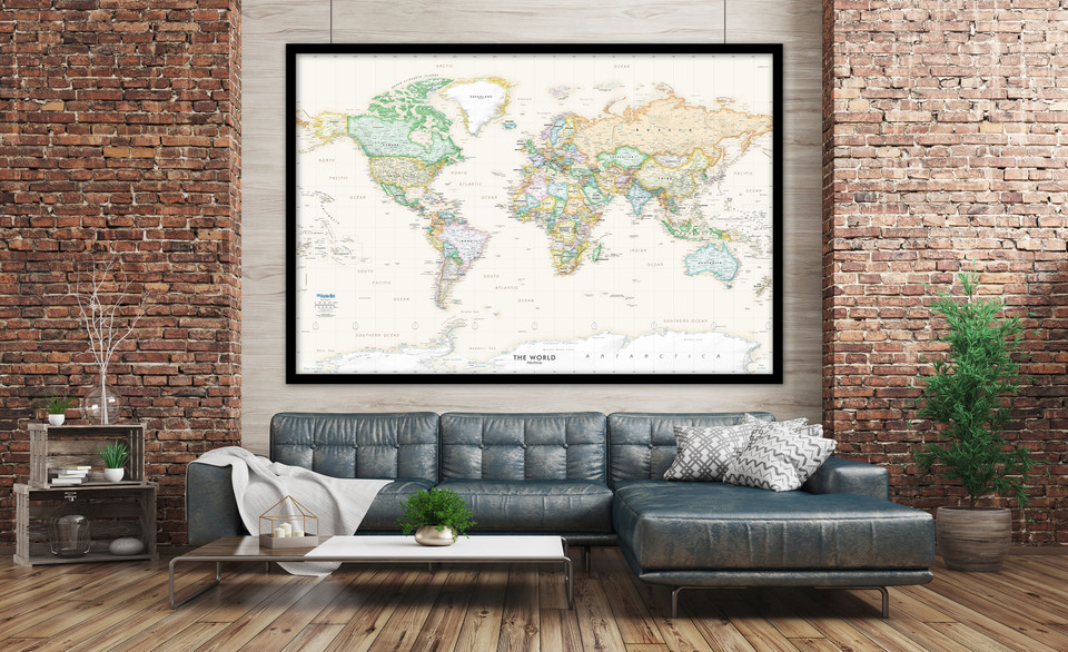Executive World Political Wall Map | World Maps Online