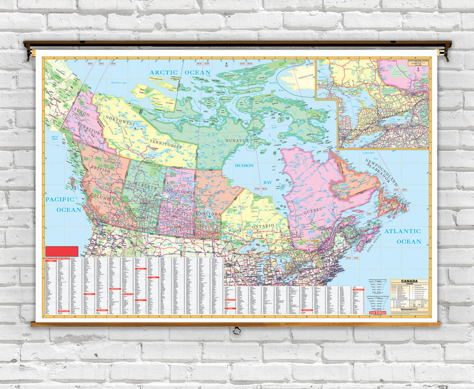 Single Map Mounting Spring Roller Wall Bracket | World Maps Online