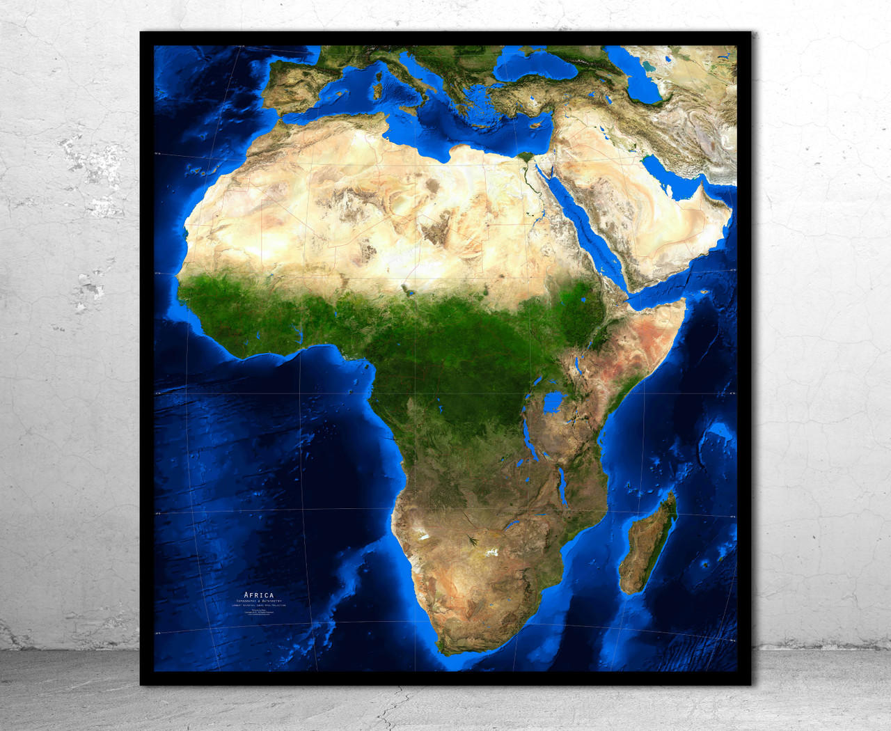Africa Satellite Image Map - Topography & Bathymetry | World Maps Online