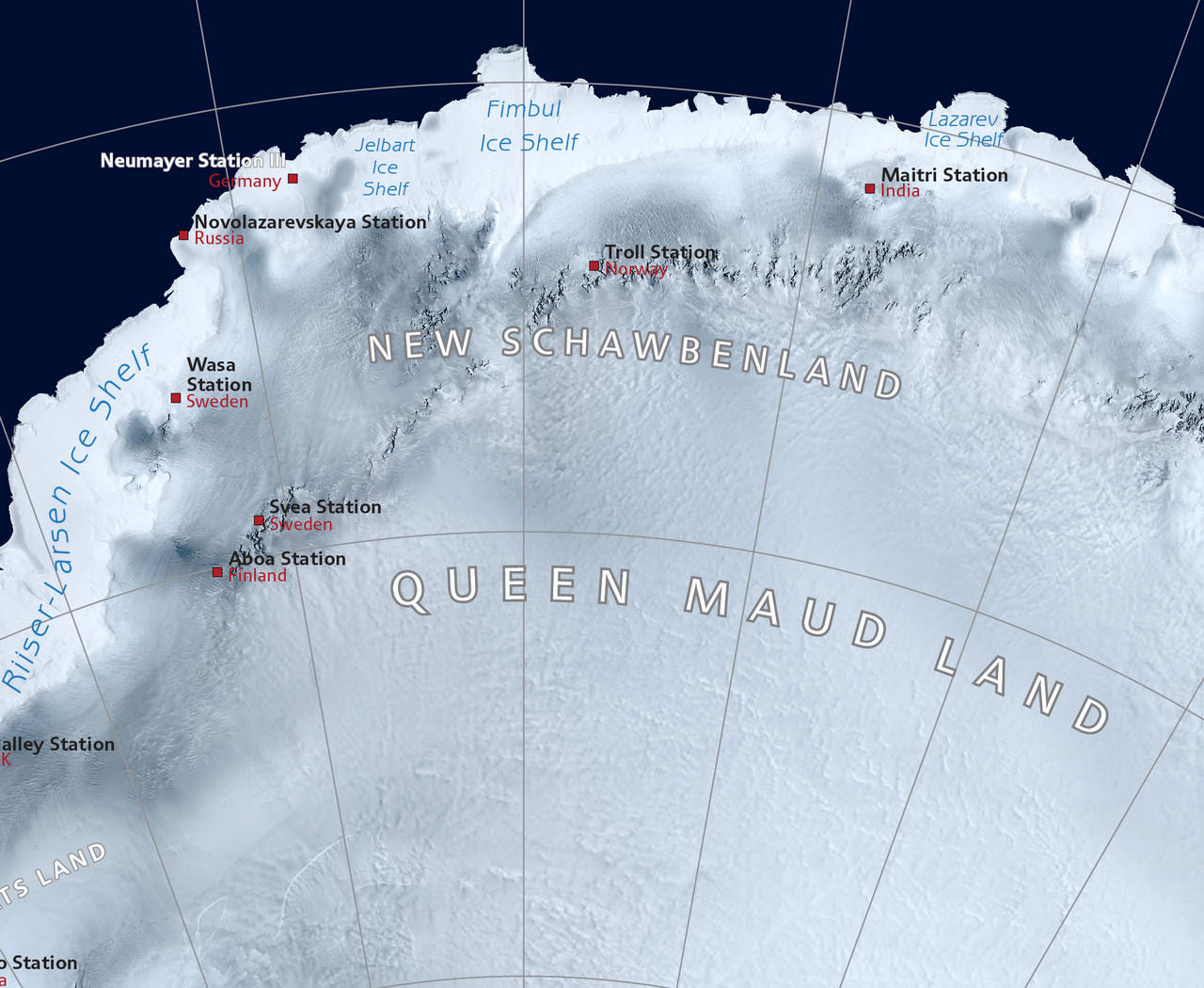 Detailed Map Of Antarctica Stations