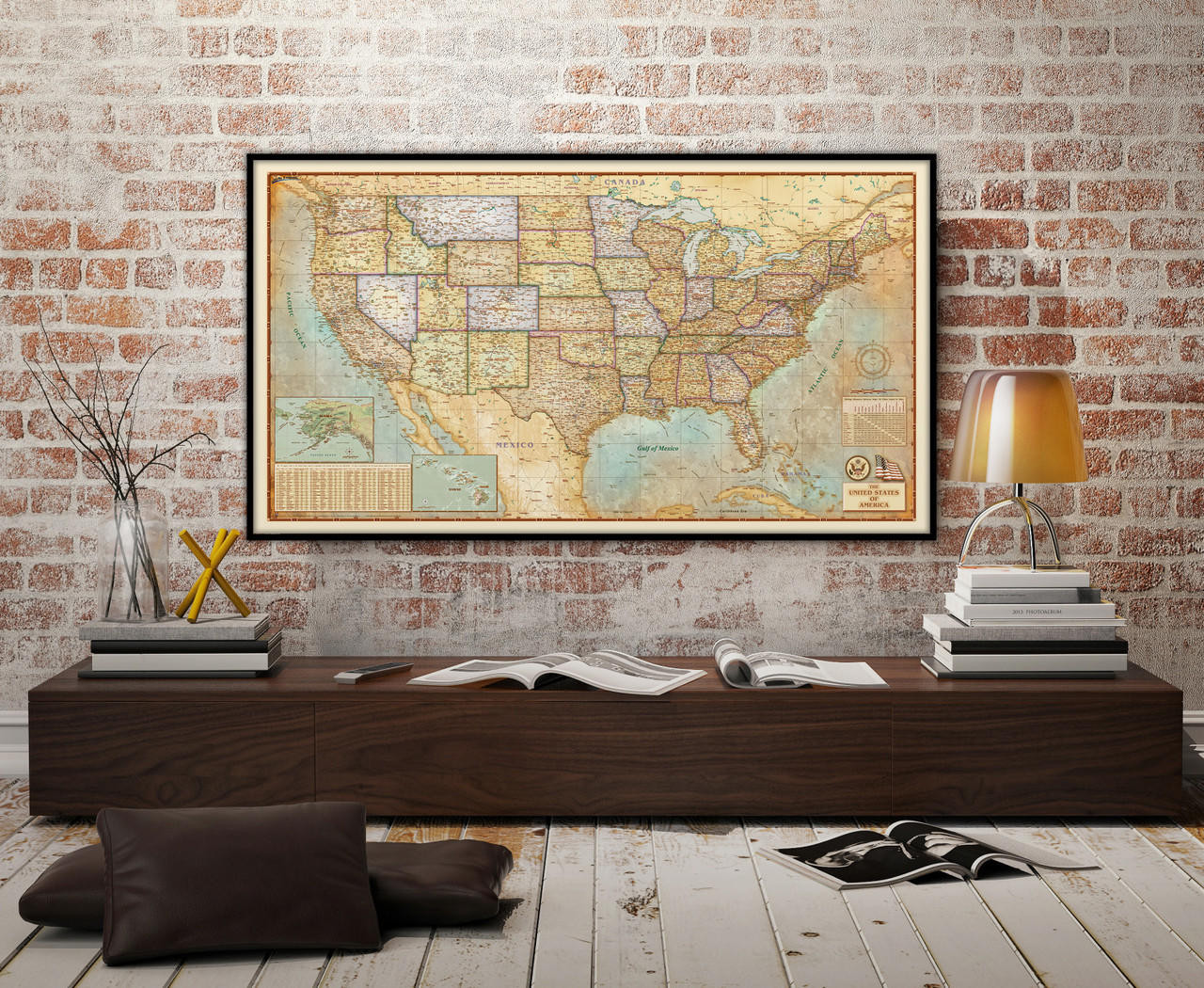 United States Antique Wall Map | World Maps Online