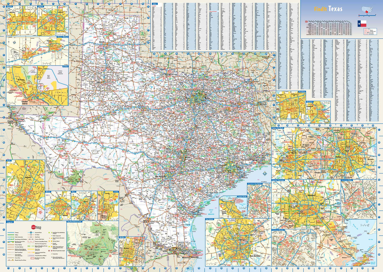 Texas Reference Wall Map | World Maps Online
