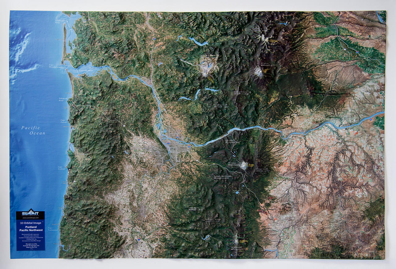 Portland, Oregon Raised Relief Map | World Maps Online