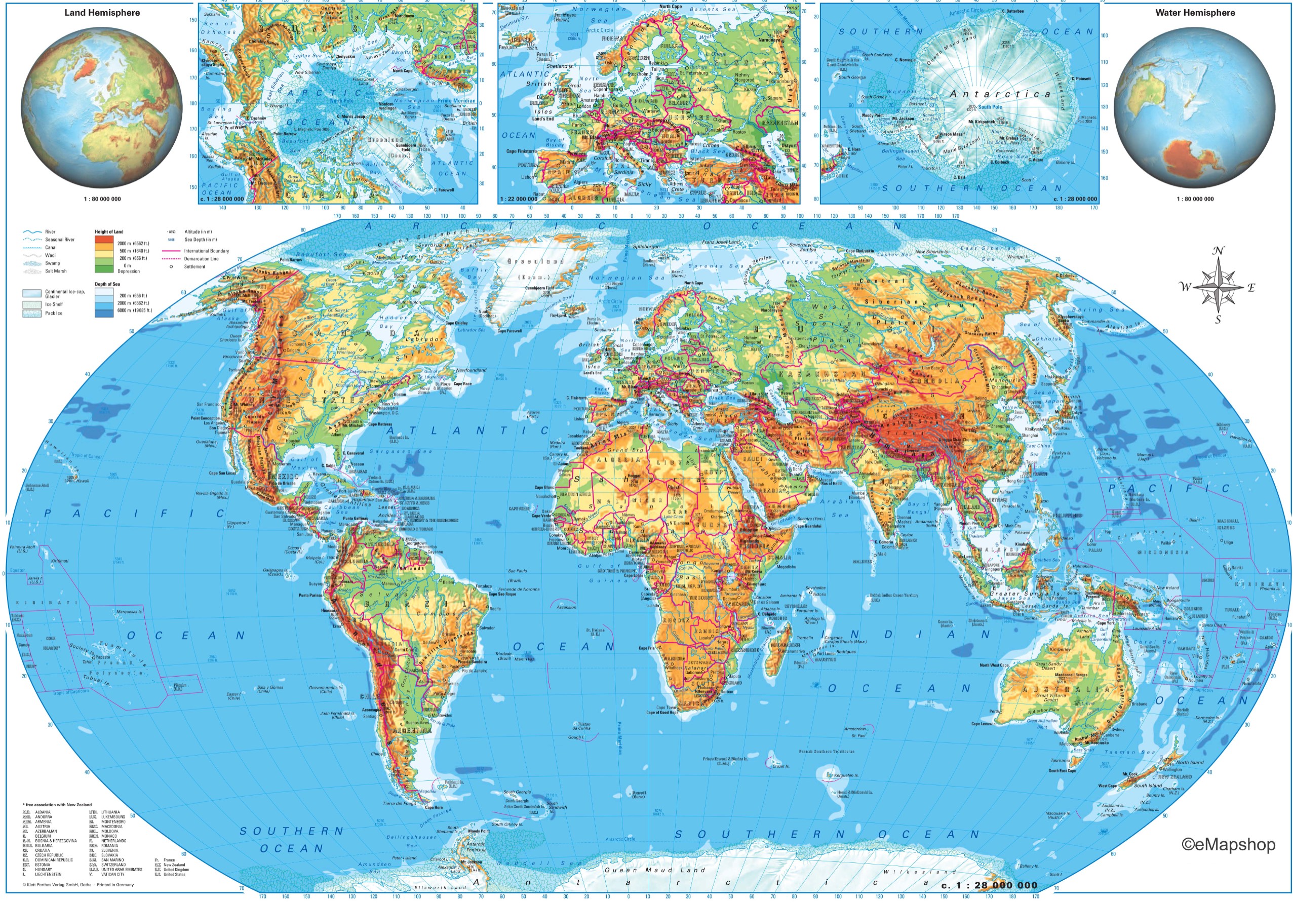 Detailed World Maps Detailed World Map With Countries. | Premium