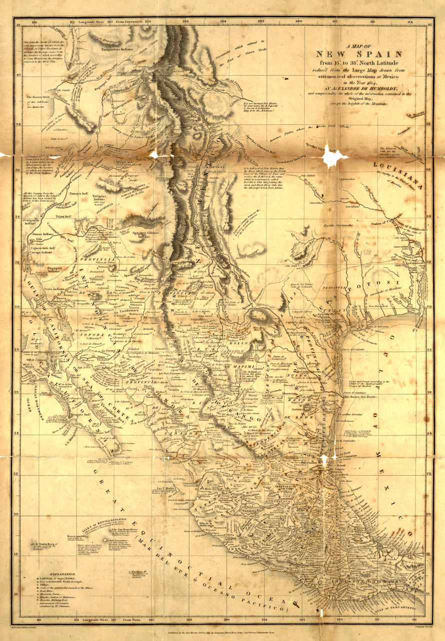Historic Map - Mexico - New Spain - 1804 | World Maps Online