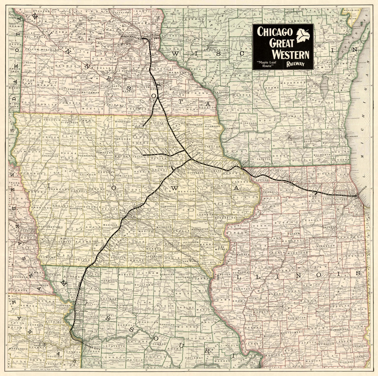 Historic Railroad Map of the Midwest - 1897 | World Maps Online
