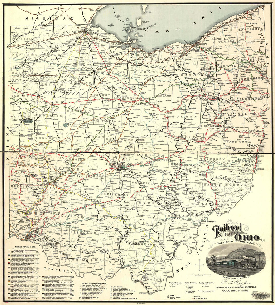 Historic Railroad Map of Ohio - 1898 | World Maps Online