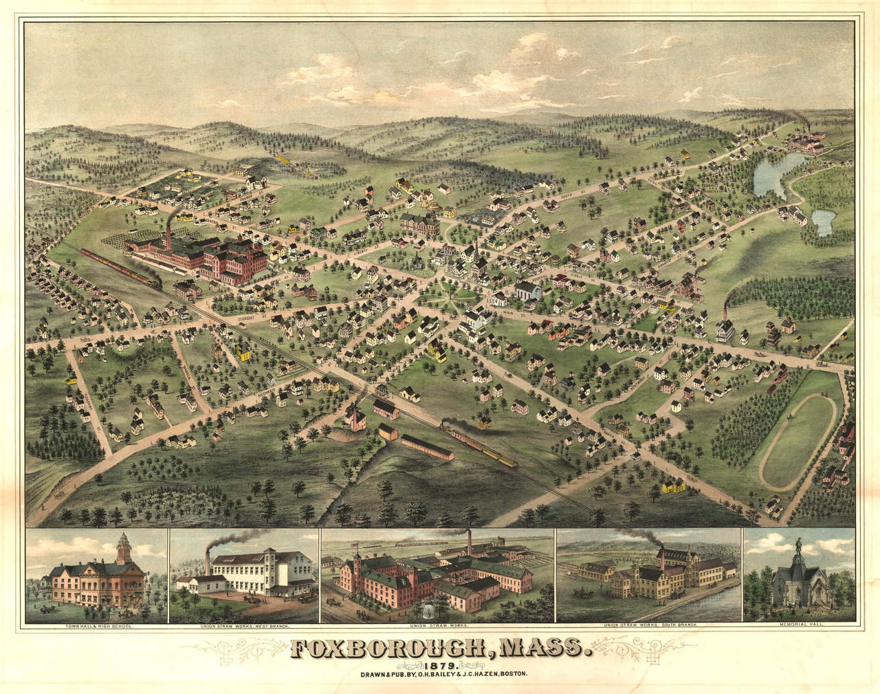 Historic Map - Foxborough, MA - 1879 | World Maps Online
