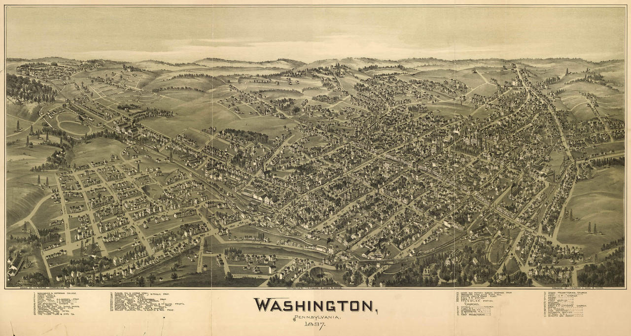 Historic Map - Washington, PA - 1897 | World Maps Online