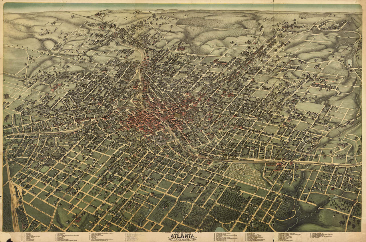 Historic Map - Atlanta, GA - 1892 | World Maps Online